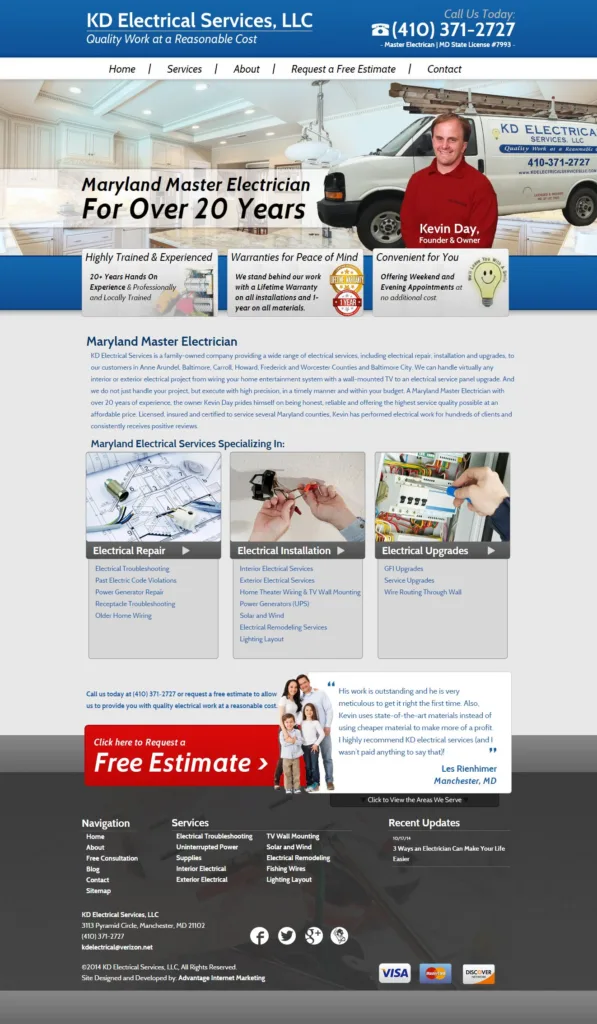 KD Electrical Services - Advantage Internet Marketing